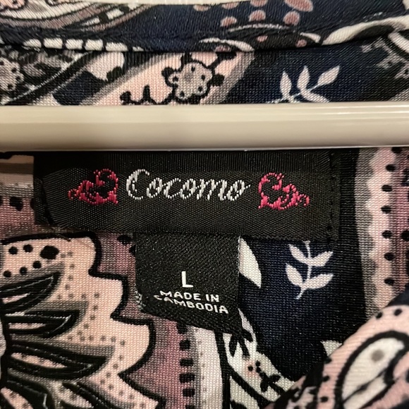 Cocomo | Tops | Cocomo Size Large Patterned Long Sleeve Shirt | Poshmark